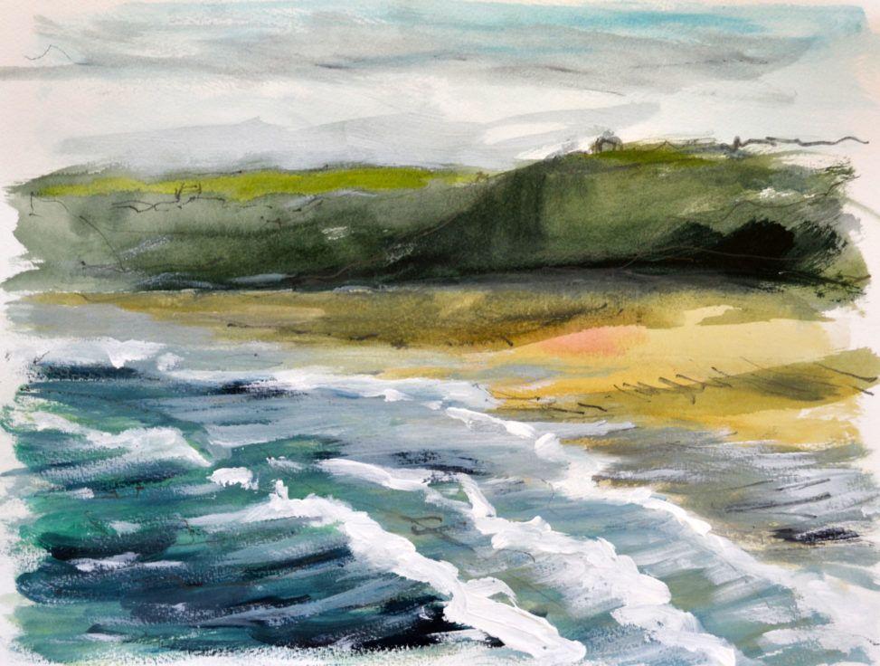 ‘Down to the Beach’ original work on paper – Kate Pettitt